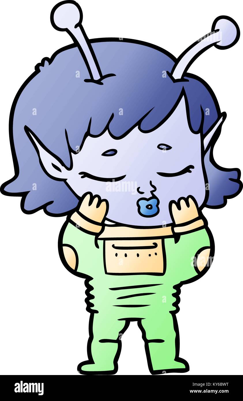 cartoon alien girl Stock Vector Image & Art - Alamy