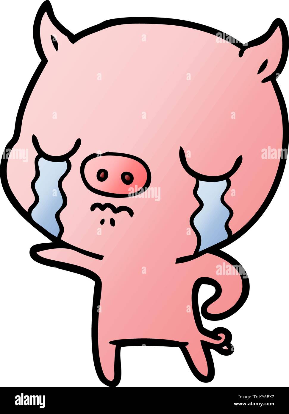 cartoon pig crying Stock Vector Image & Art - Alamy