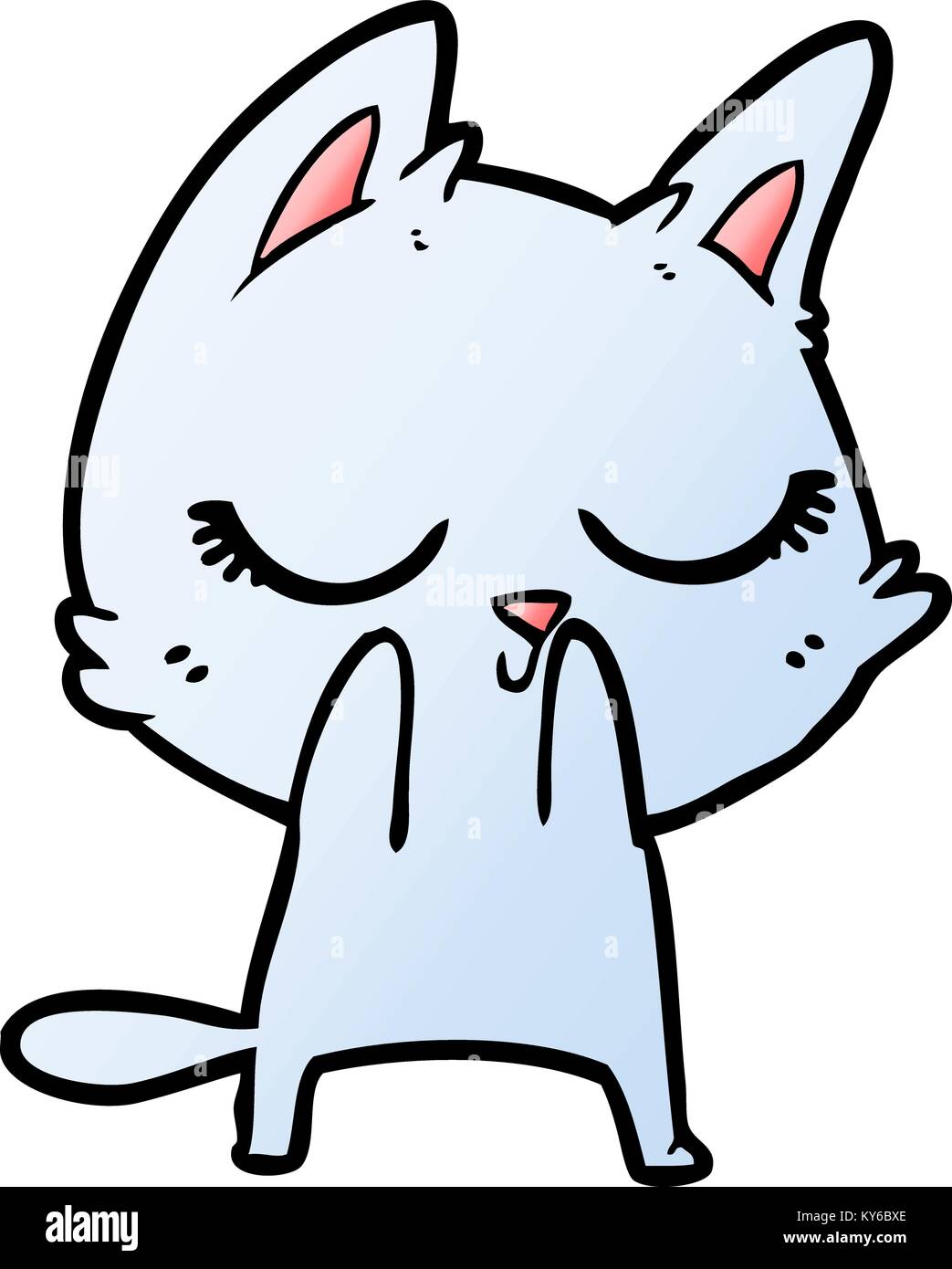 calm cartoon cat Stock Vector Image & Art - Alamy