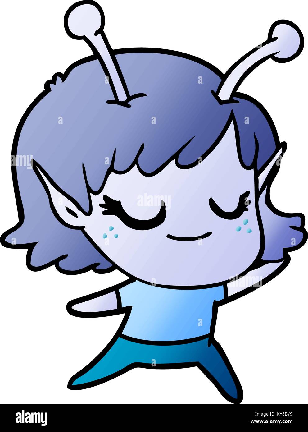 smiling alien girl cartoon Stock Vector Image & Art - Alamy
