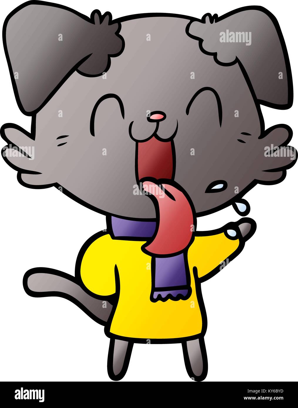 cartoon panting dog Stock Vector Image & Art - Alamy