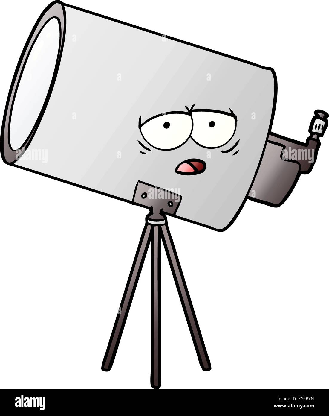 cartoon bored telescope with face Stock Vector Image & Art - Alamy