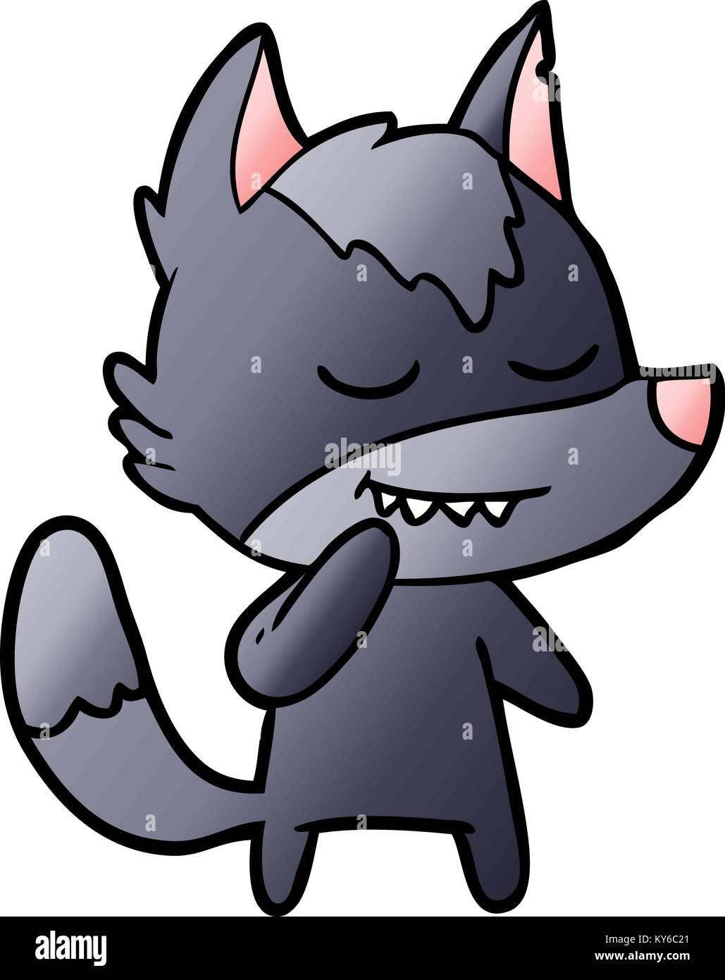 friendly cartoon wolf Stock Vector Image & Art - Alamy