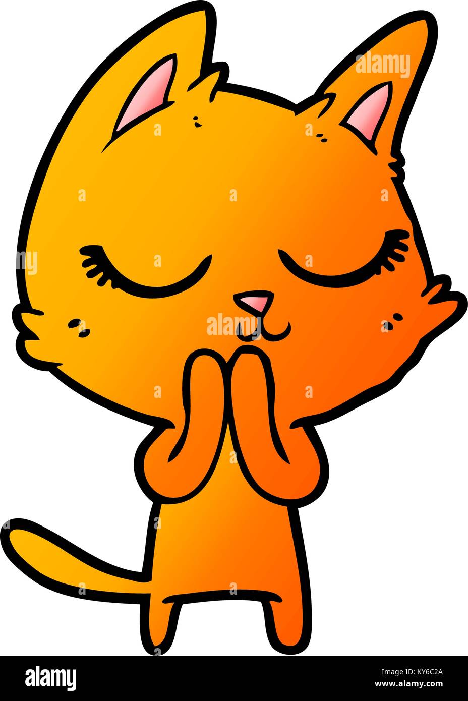 calm cartoon cat Stock Vector Image & Art - Alamy