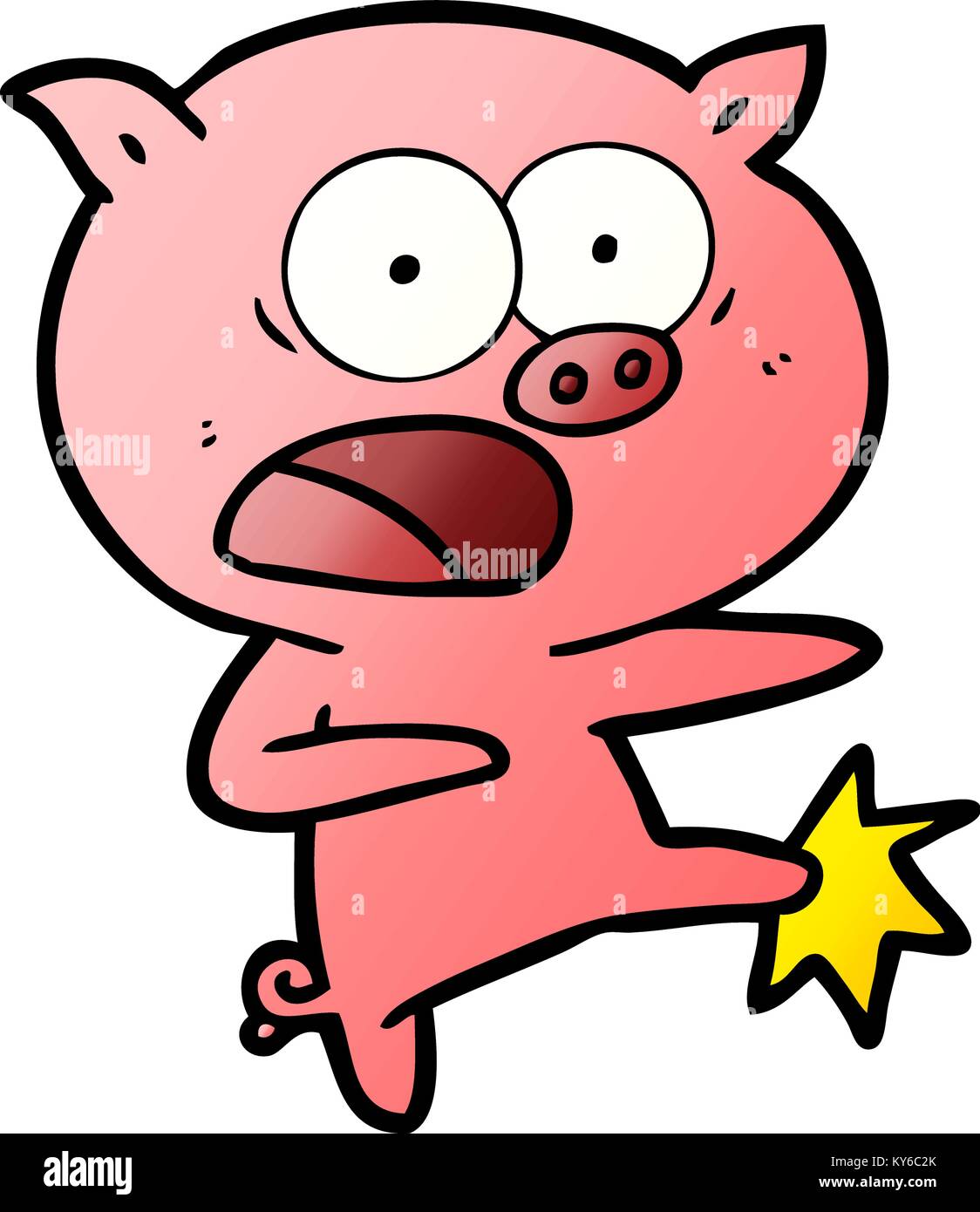 cartoon pig shouting and kicking Stock Vector Image & Art - Alamy