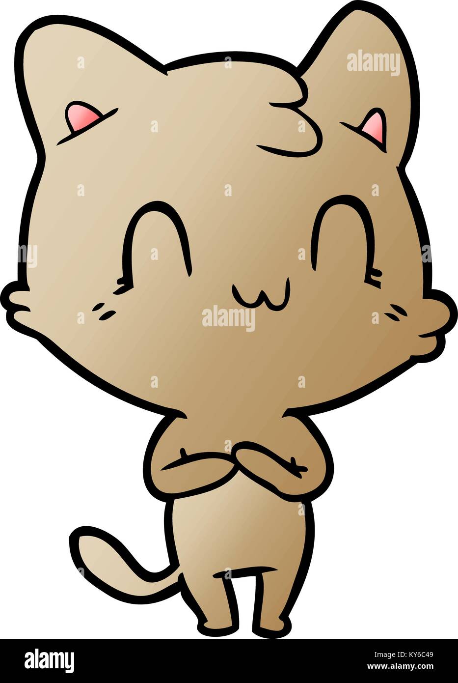 cartoon happy cat Stock Vector Image & Art - Alamy