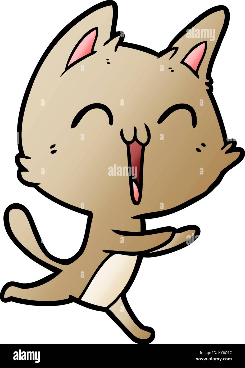 happy cartoon cat meowing Stock Vector Image & Art - Alamy