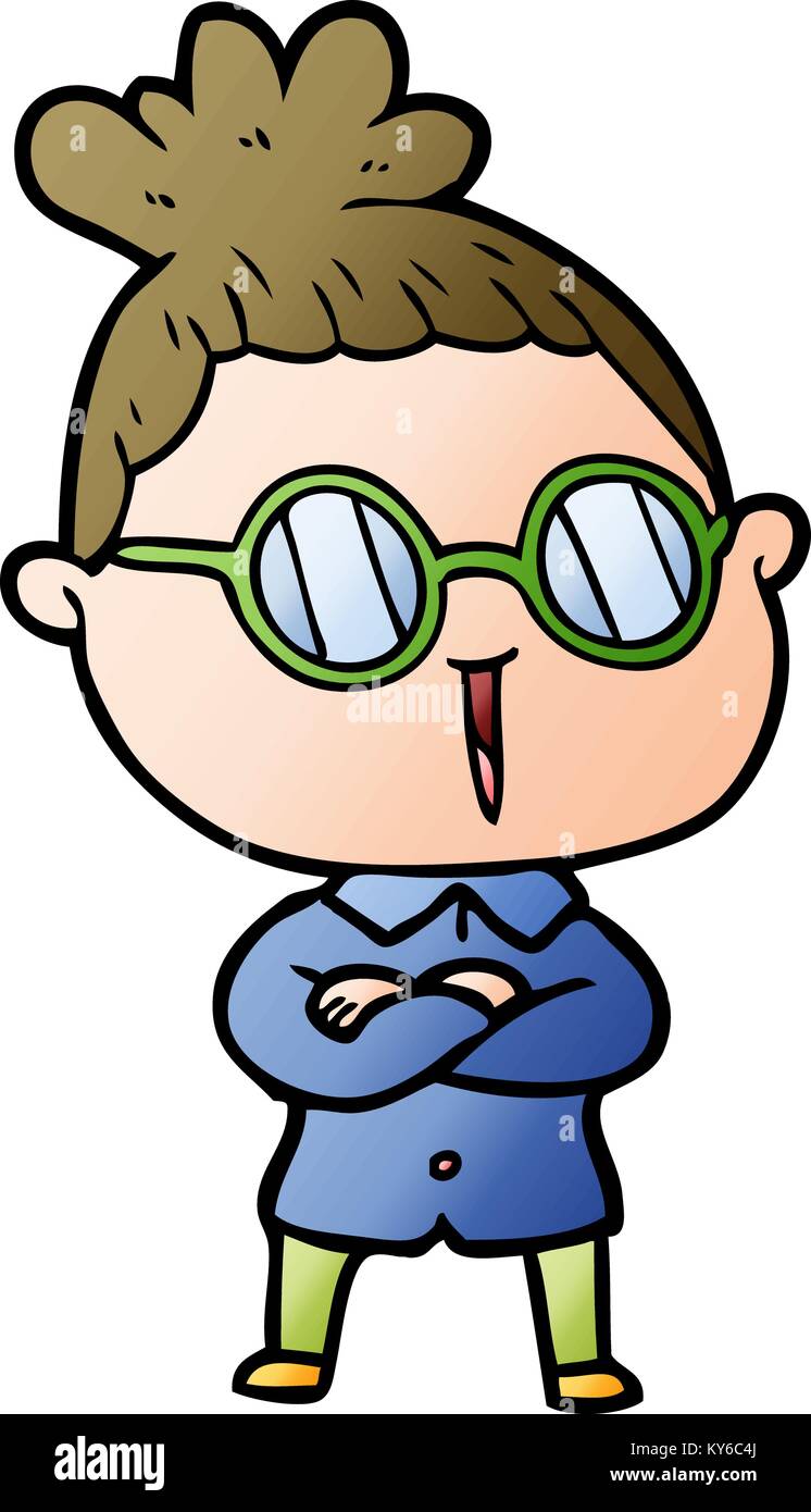 cartoon woman wearing spectacles Stock Vector Image & Art - Alamy