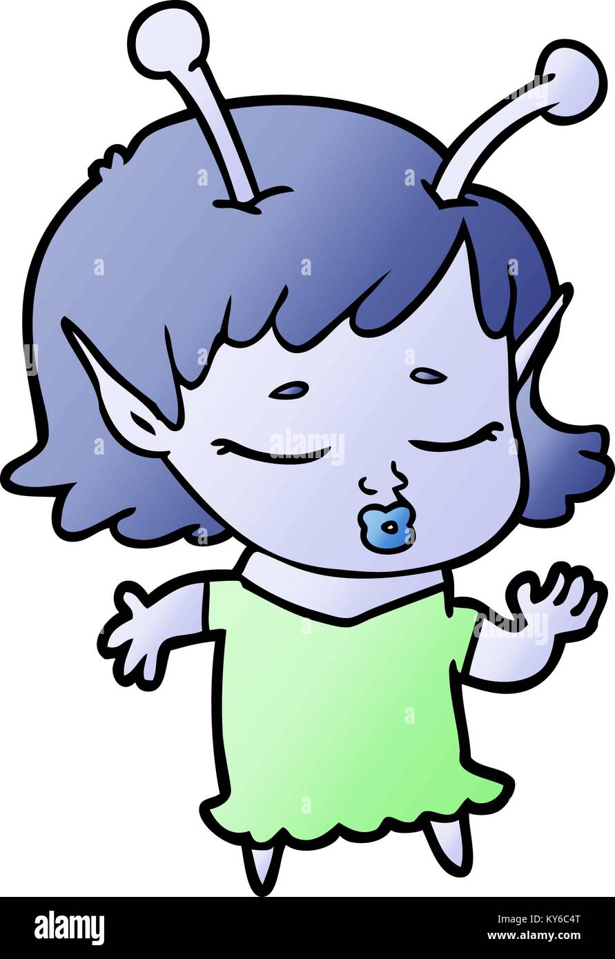 cute alien girl cartoon Stock Vector Image & Art - Alamy