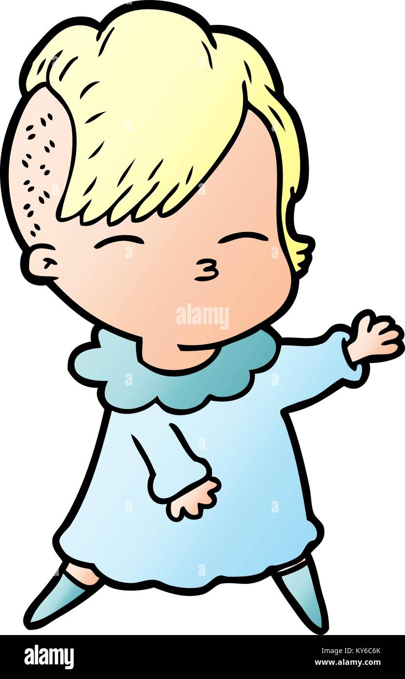 cartoon squinting girl Stock Vector Image & Art - Alamy