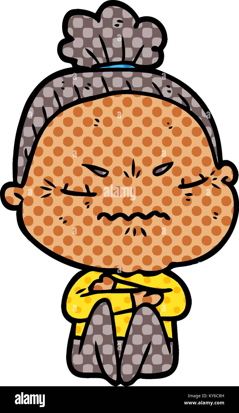 cartoon annoyed old lady Stock Vector Image & Art - Alamy