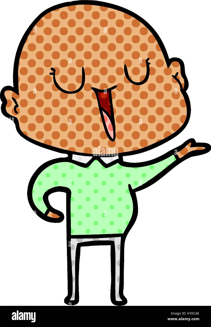 happy cartoon bald man Stock Vector Image & Art - Alamy