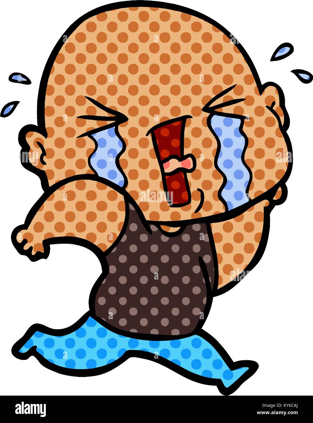 cartoon crying bald man Stock Vector Image & Art - Alamy