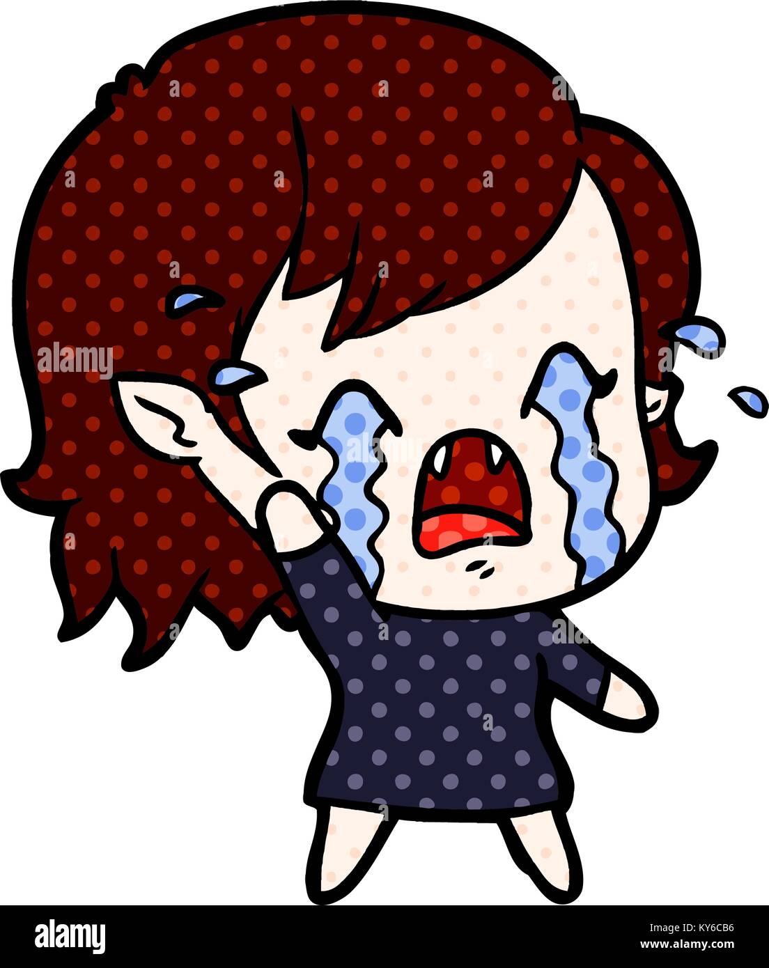 cartoon crying vampire girl Stock Vector Image & Art - Alamy