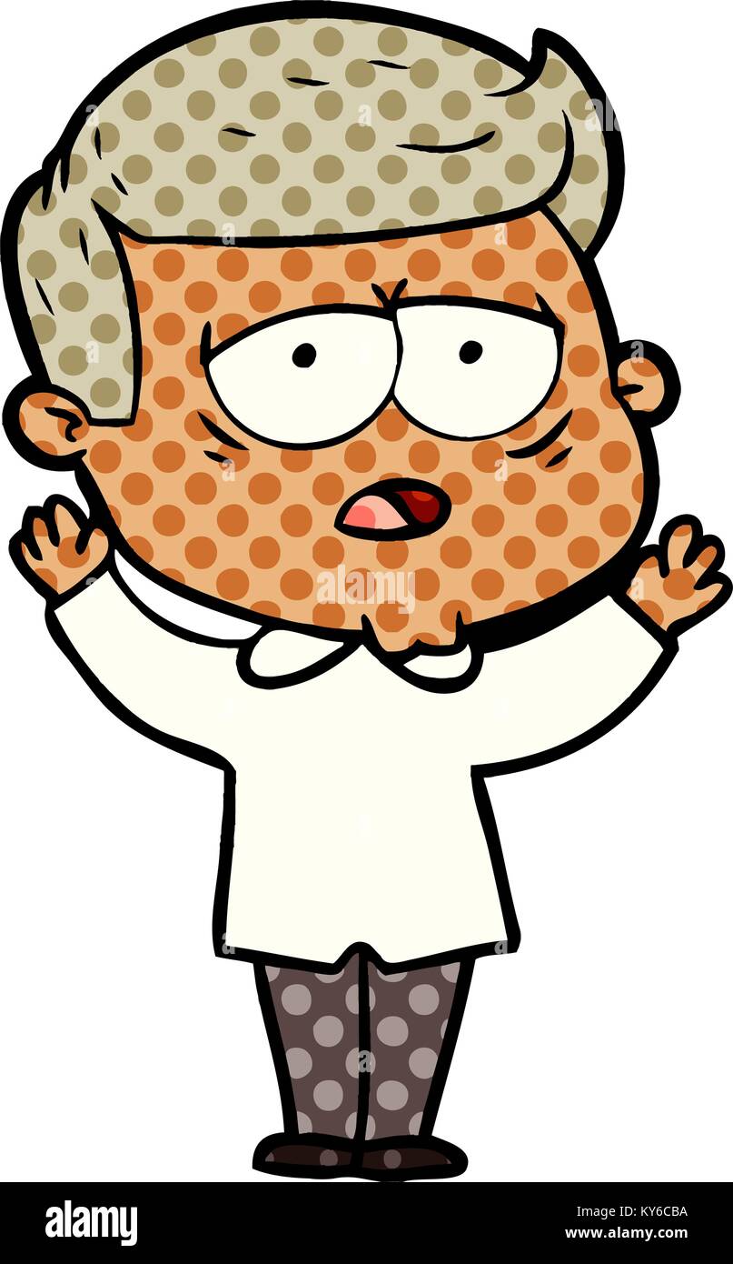 cartoon tired man Stock Vector Image & Art - Alamy