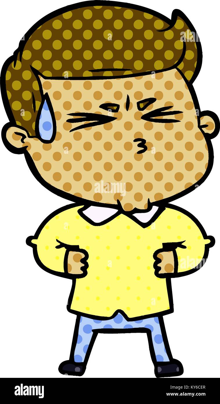 cartoon man sweating Stock Vector Image & Art - Alamy