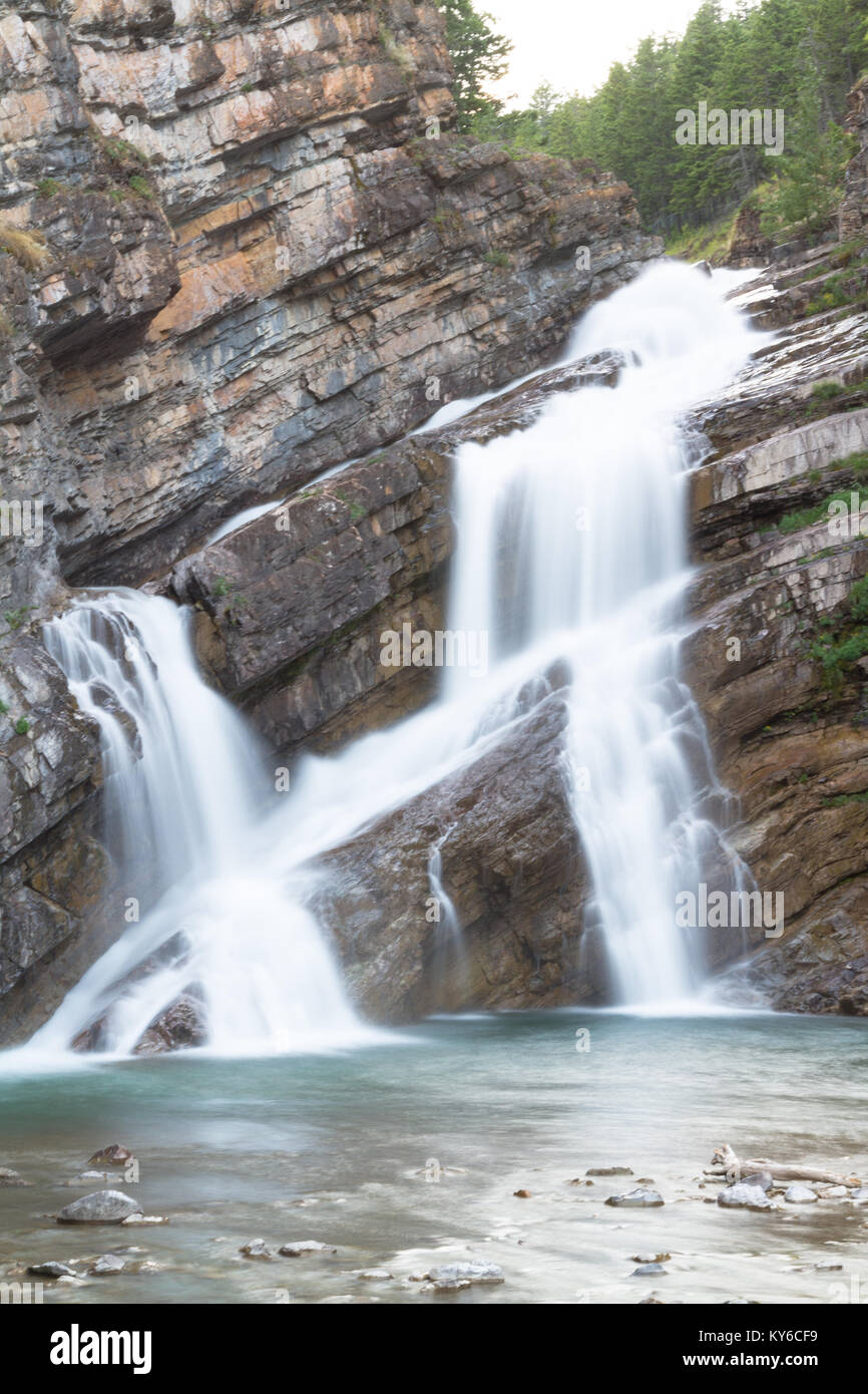 Waterfal in Waterton National park Stock Photo - Alamy