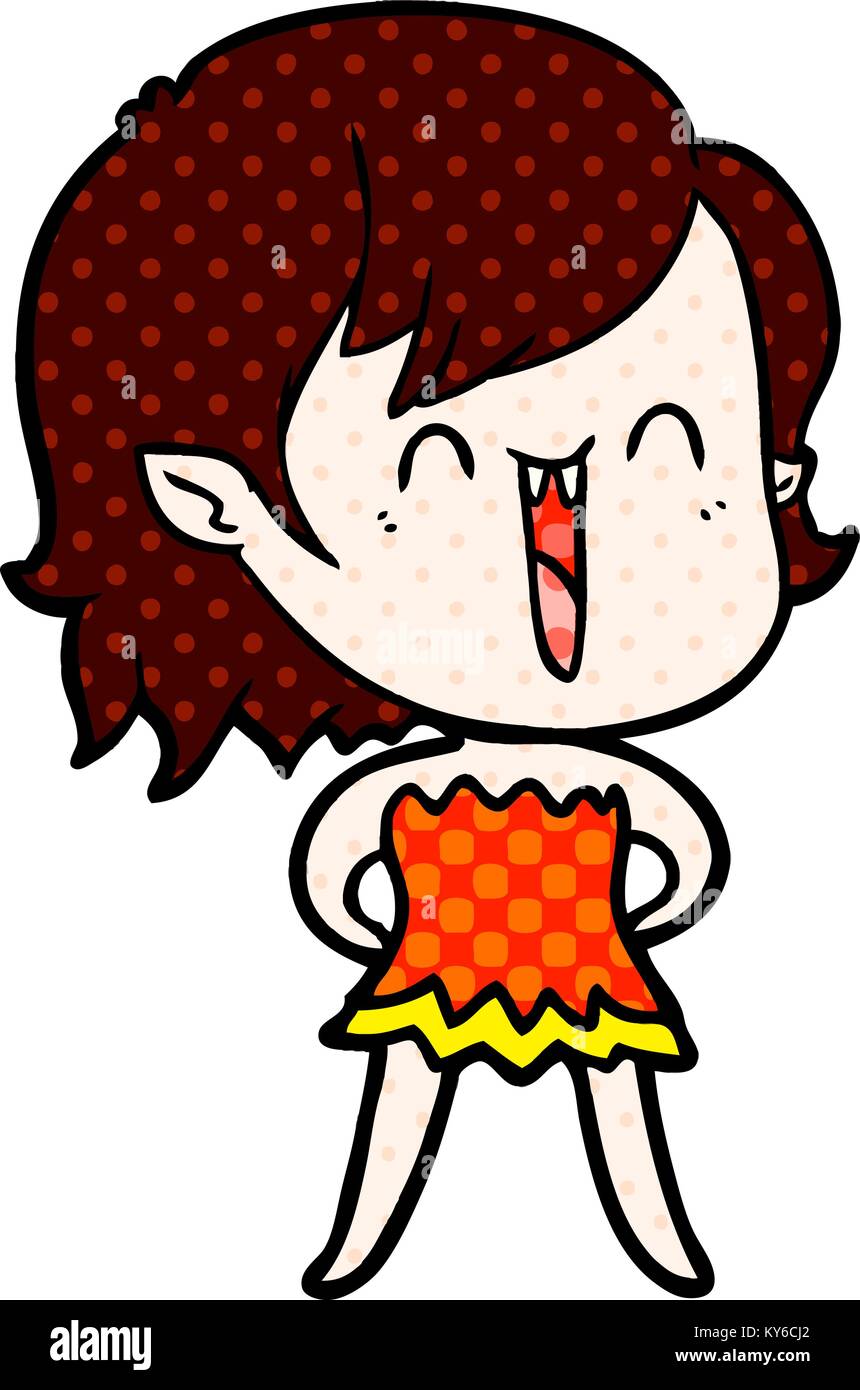 cute cartoon happy vampire girl Stock Vector Image & Art - Alamy