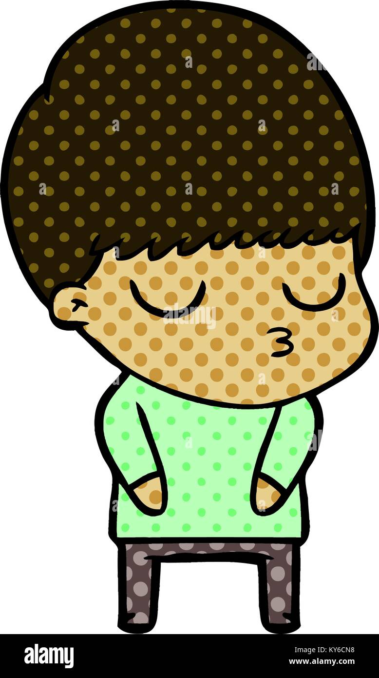 cartoon calm boy Stock Vector Image & Art - Alamy