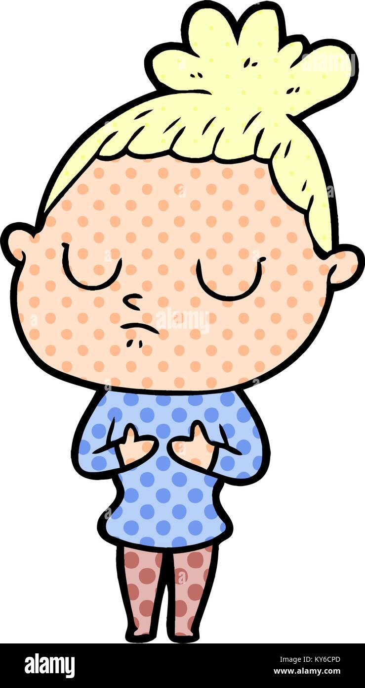 cartoon calm woman Stock Vector Image & Art - Alamy