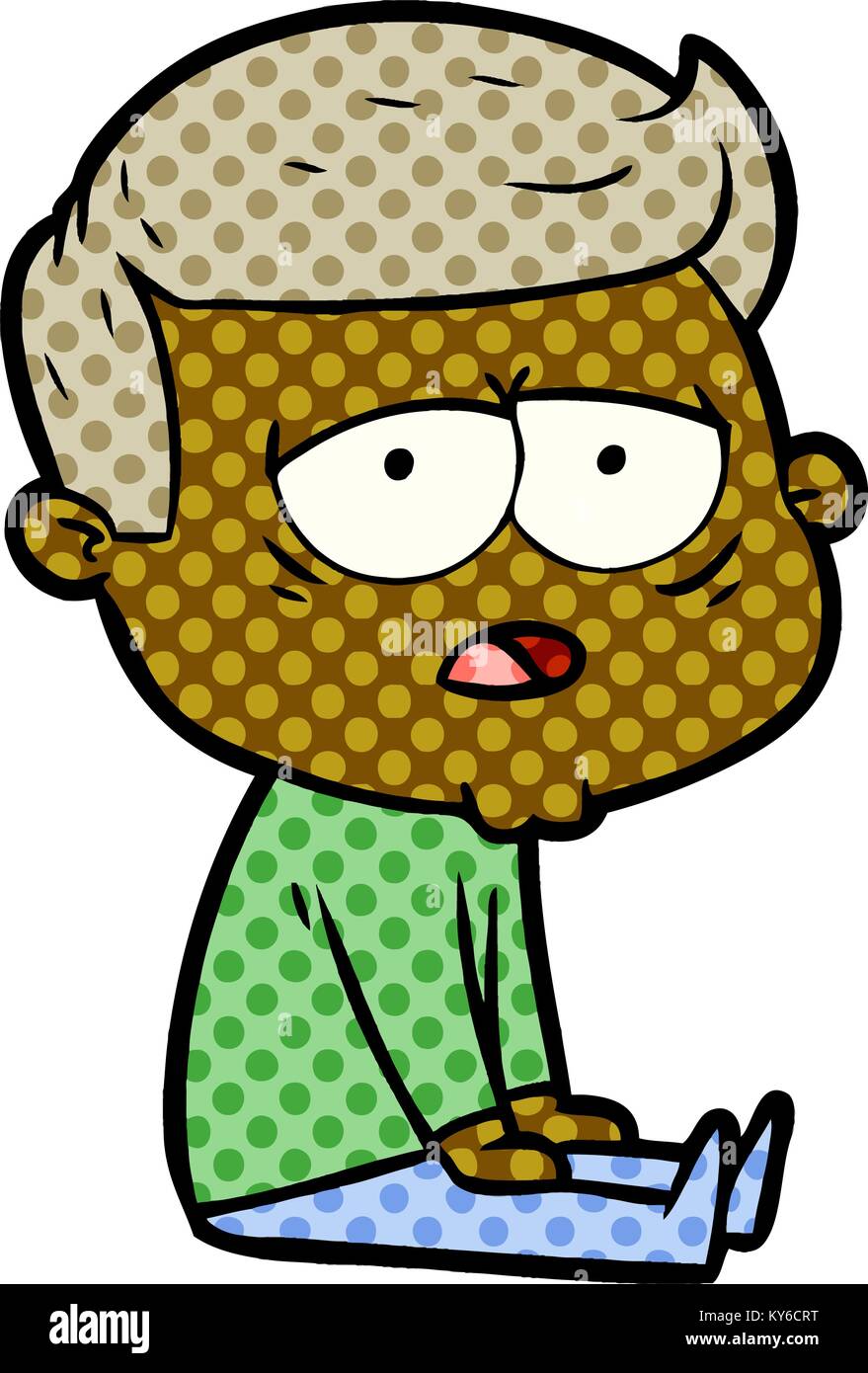 cartoon tired man Stock Vector Image & Art - Alamy