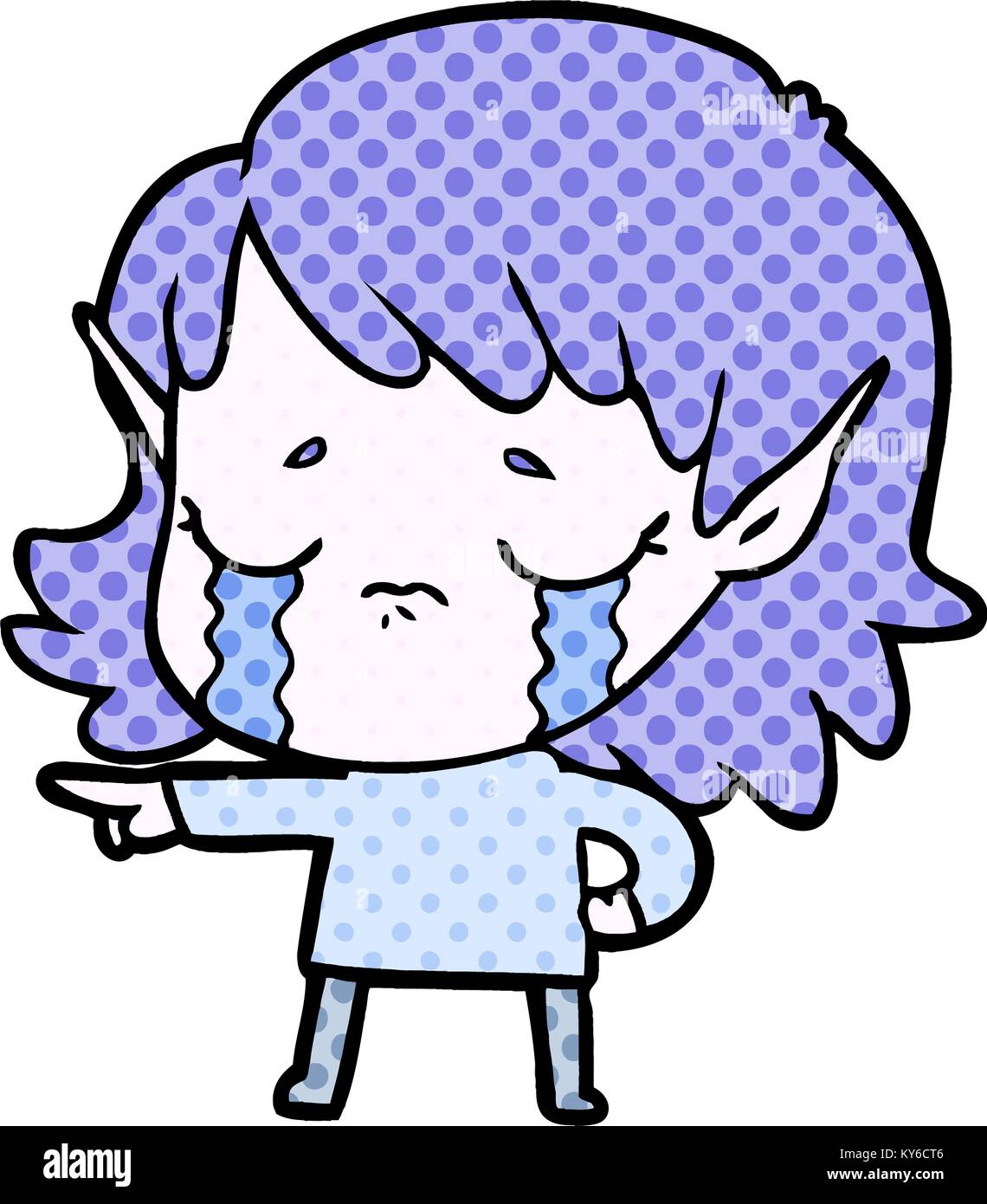 cartoon crying elf girl Stock Vector Image & Art - Alamy