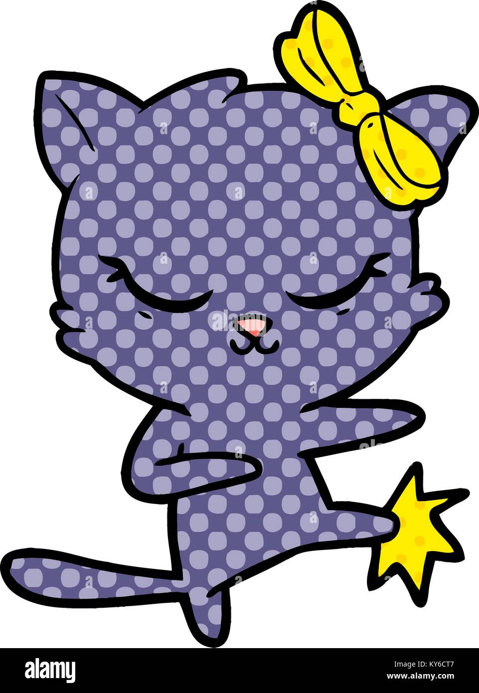 cute cartoon cat with bow Stock Vector Image & Art - Alamy