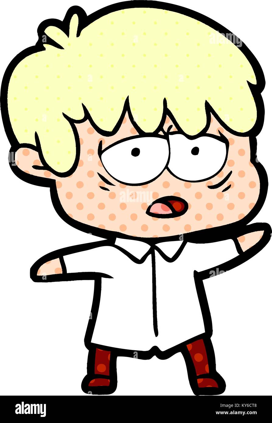 cartoon exhausted boy Stock Vector Image & Art - Alamy