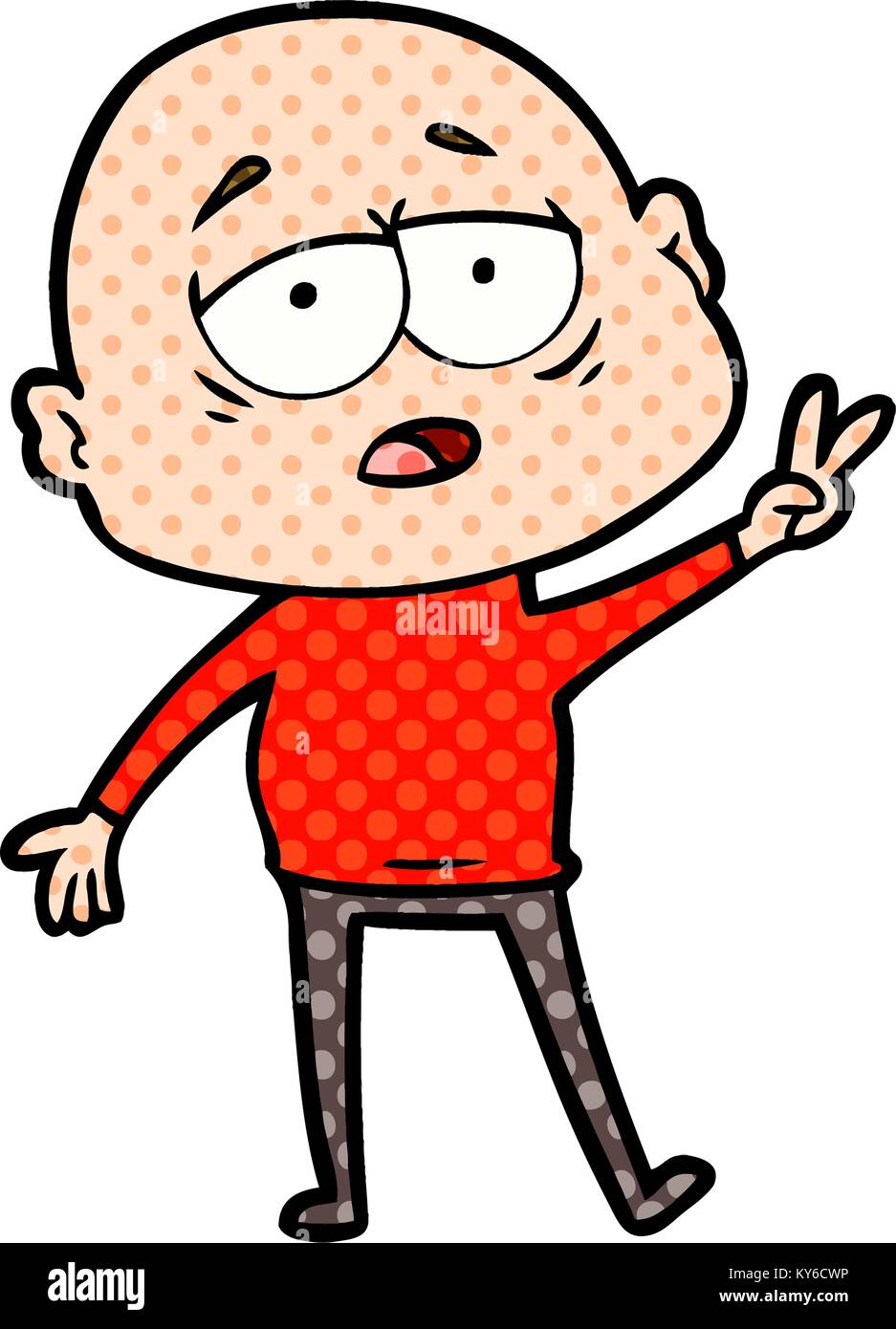 cartoon tired bald man Stock Vector Image & Art - Alamy