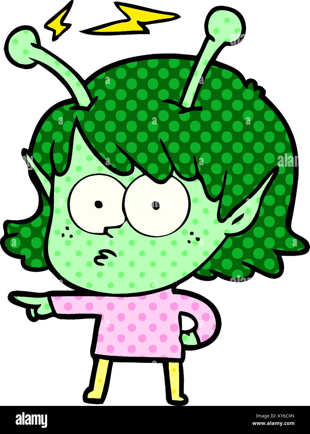 cartoon alien girl Stock Vector Image & Art - Alamy