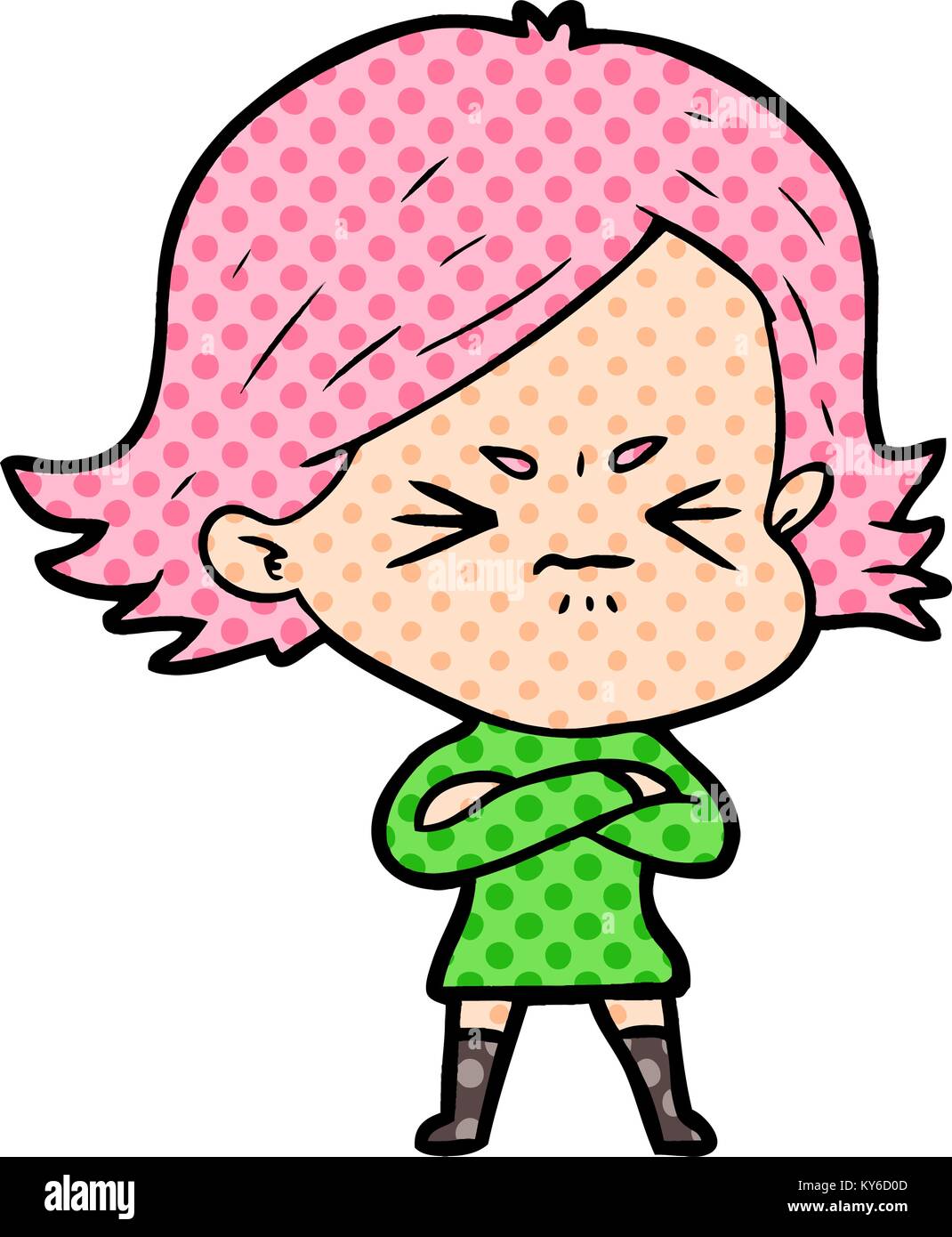 cartoon angry girl Stock Vector Image & Art - Alamy