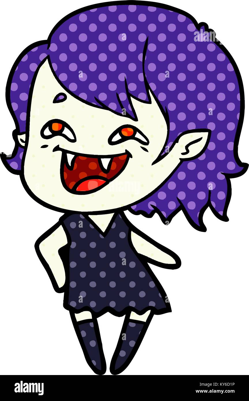 cartoon laughing vampire girl Stock Vector Image & Art - Alamy
