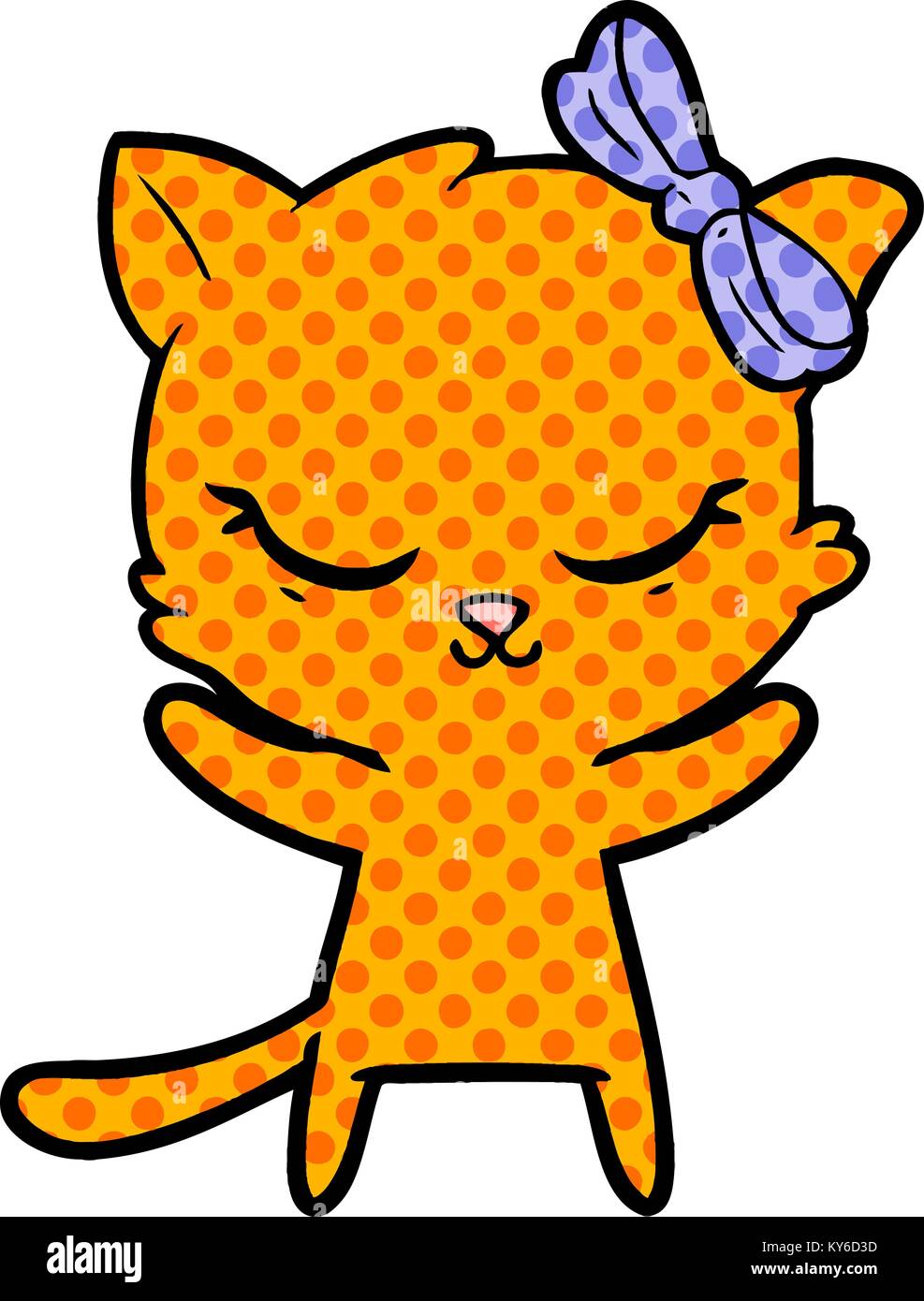 cute cartoon cat with bow Stock Vector Image & Art - Alamy