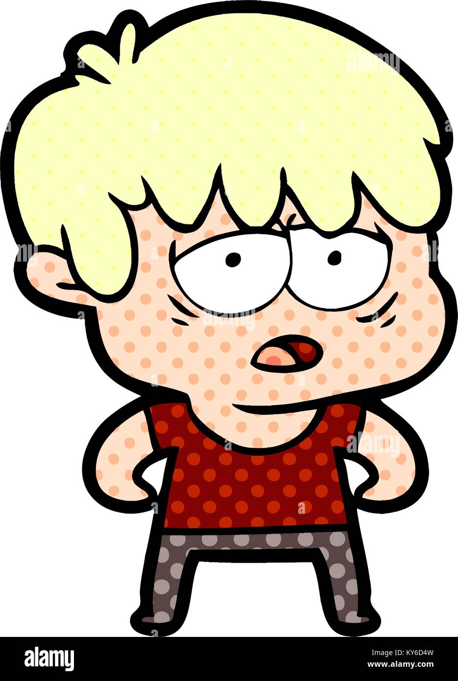 cartoon exhausted boy Stock Vector Image & Art - Alamy
