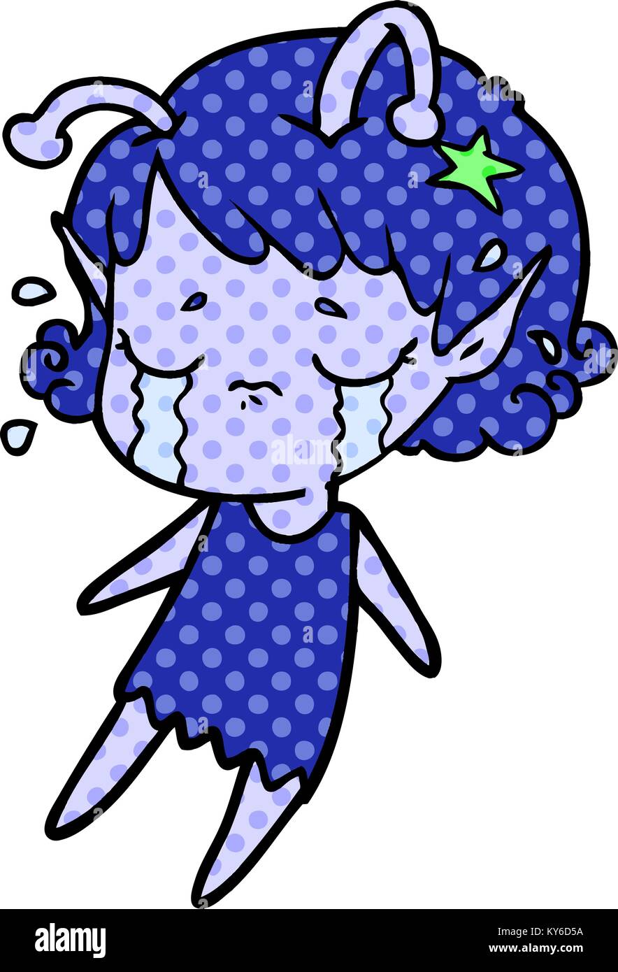 cartoon crying alien girl Stock Vector Image & Art - Alamy