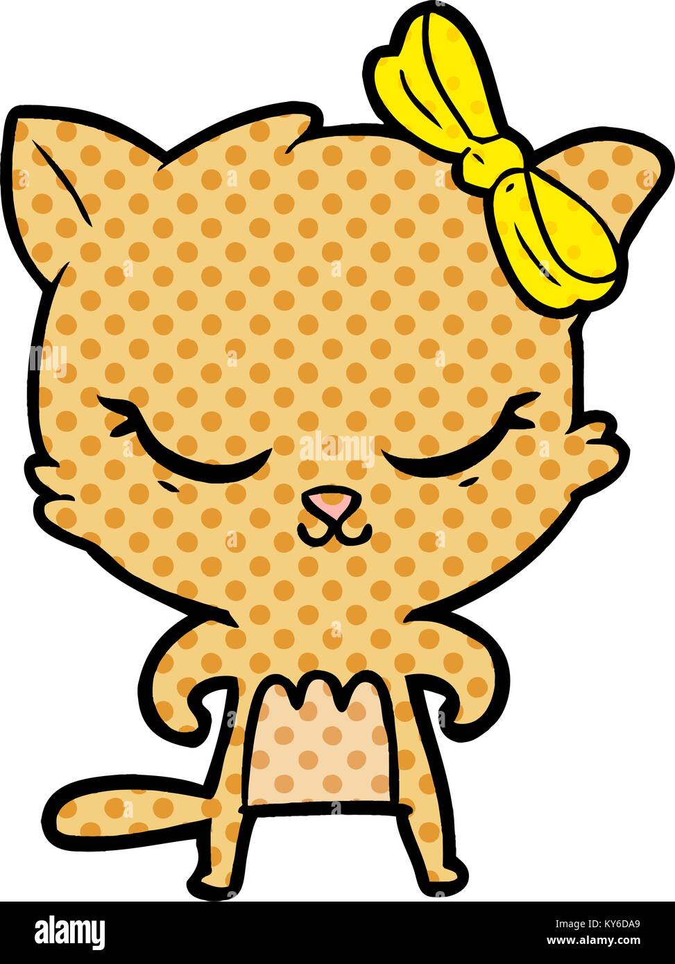 cute cartoon cat with bow Stock Vector Image & Art - Alamy