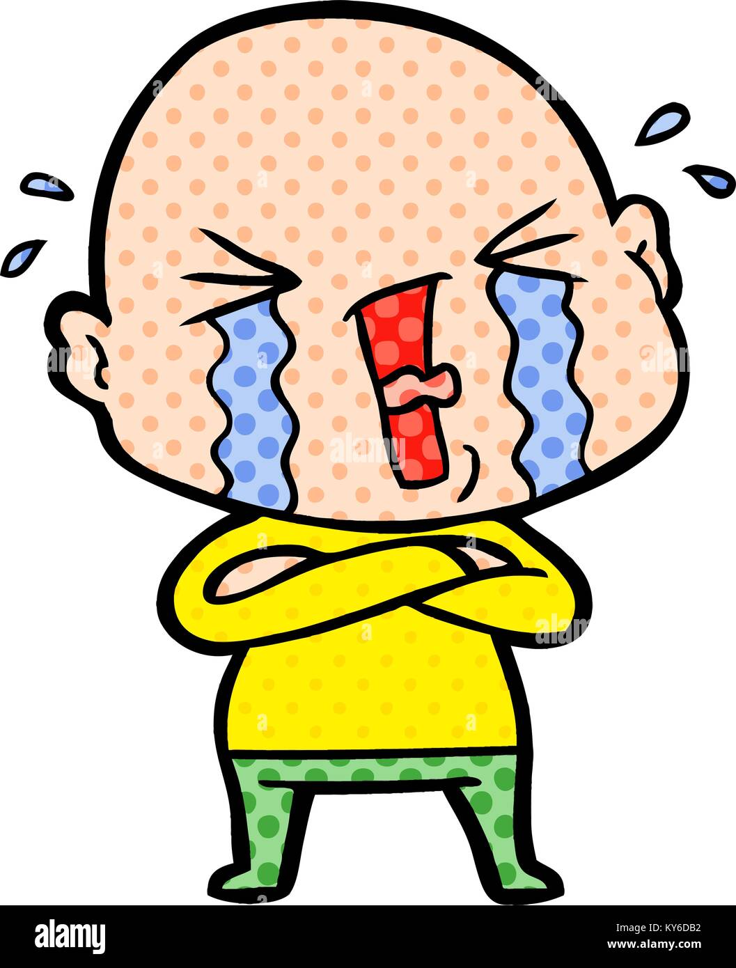 cartoon crying bald man Stock Vector Image & Art - Alamy