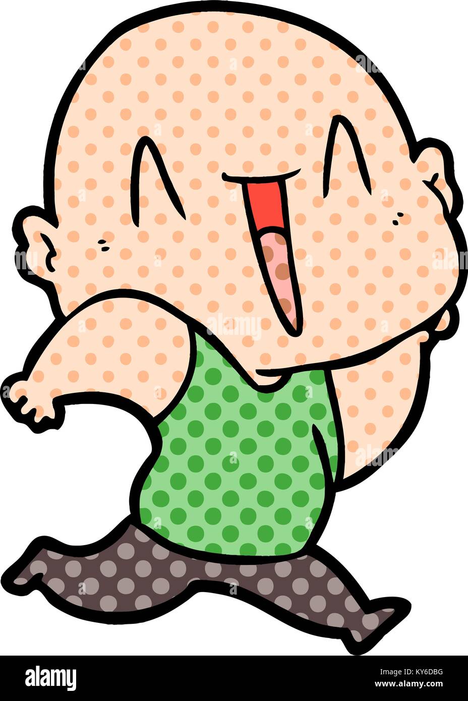happy cartoon bald man Stock Vector Image & Art - Alamy