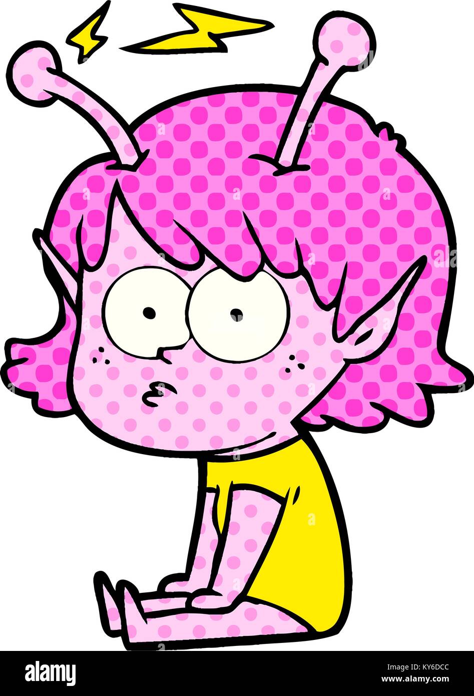 cartoon alien girl Stock Vector Image & Art - Alamy