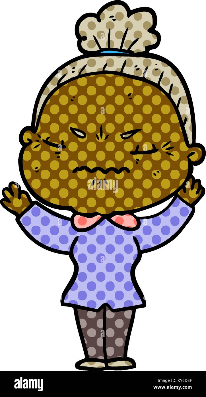 cartoon annoyed old lady Stock Vector Image & Art - Alamy