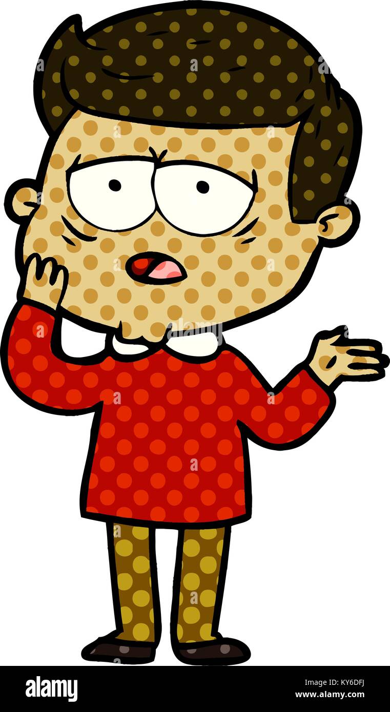 cartoon tired man Stock Vector Image & Art - Alamy