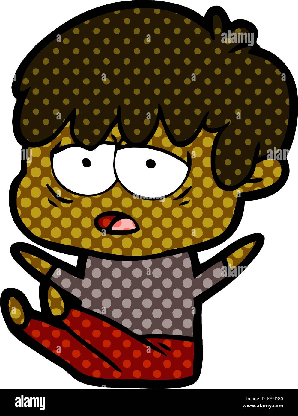 cartoon exhausted boy Stock Vector Image & Art - Alamy