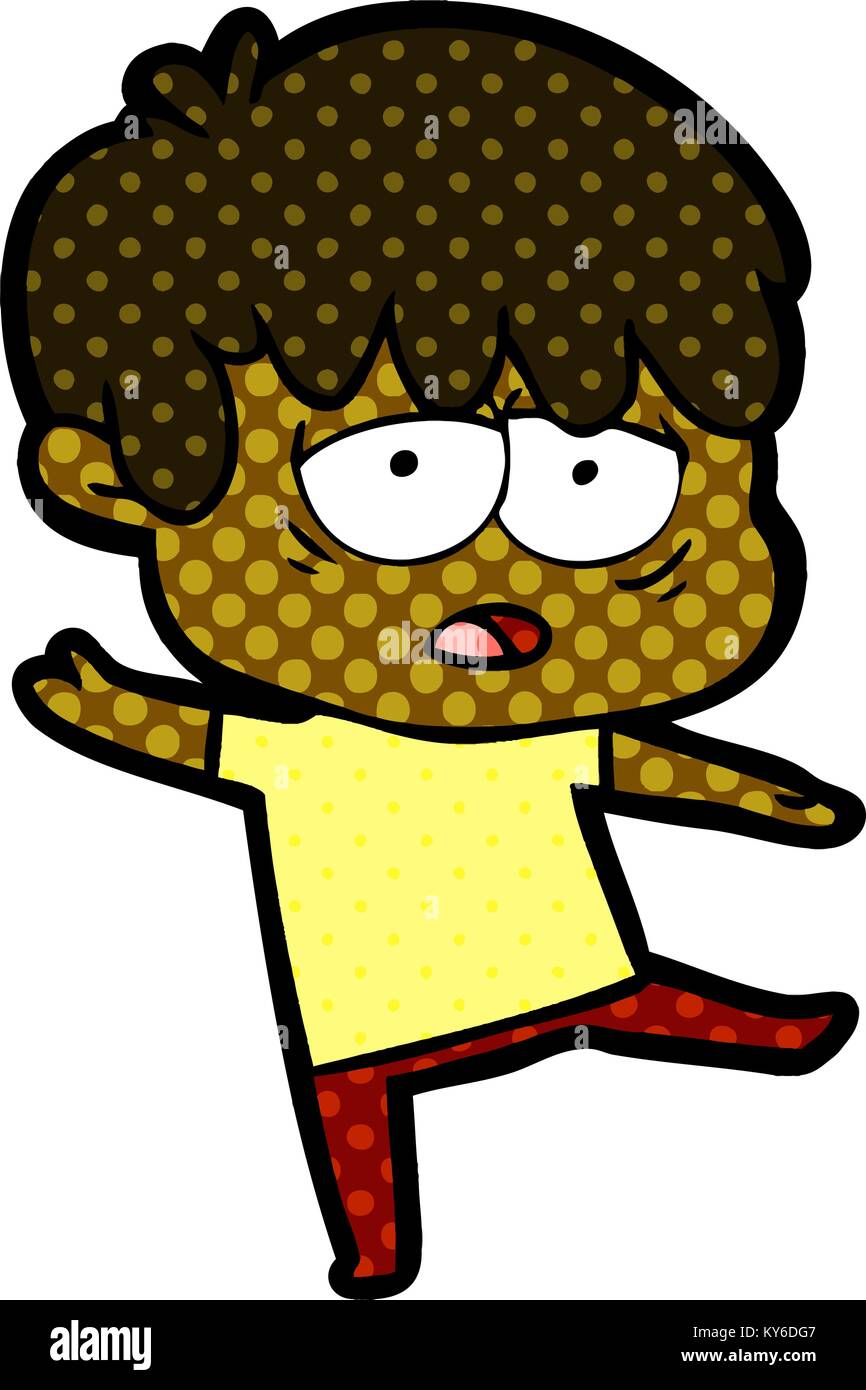 cartoon exhausted boy Stock Vector Image & Art - Alamy