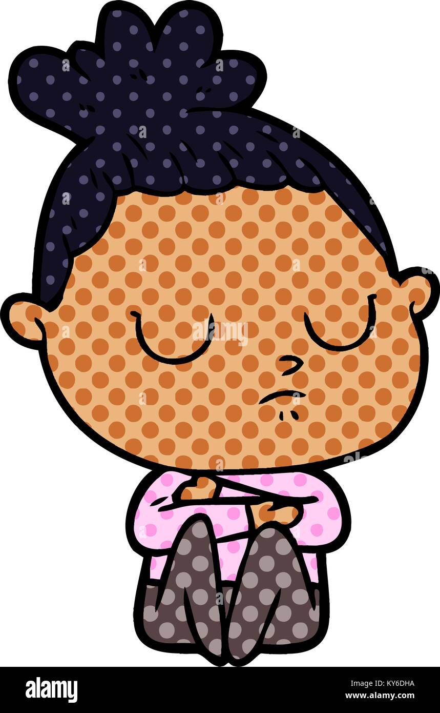 cartoon calm woman Stock Vector Image & Art - Alamy