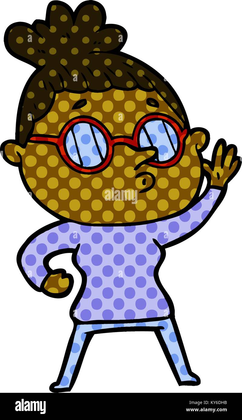 cartoon woman wearing glasses Stock Vector Image & Art - Alamy