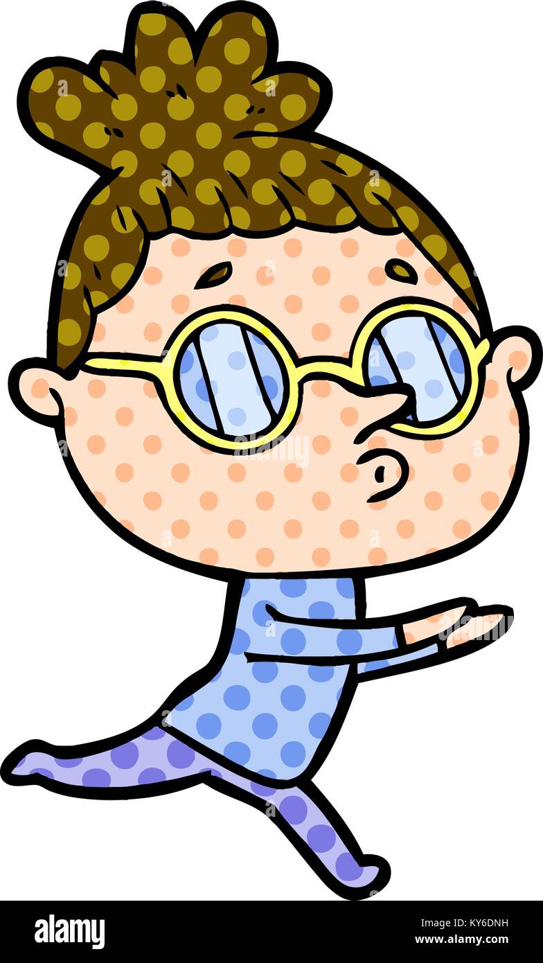cartoon woman wearing glasses Stock Vector Image & Art - Alamy