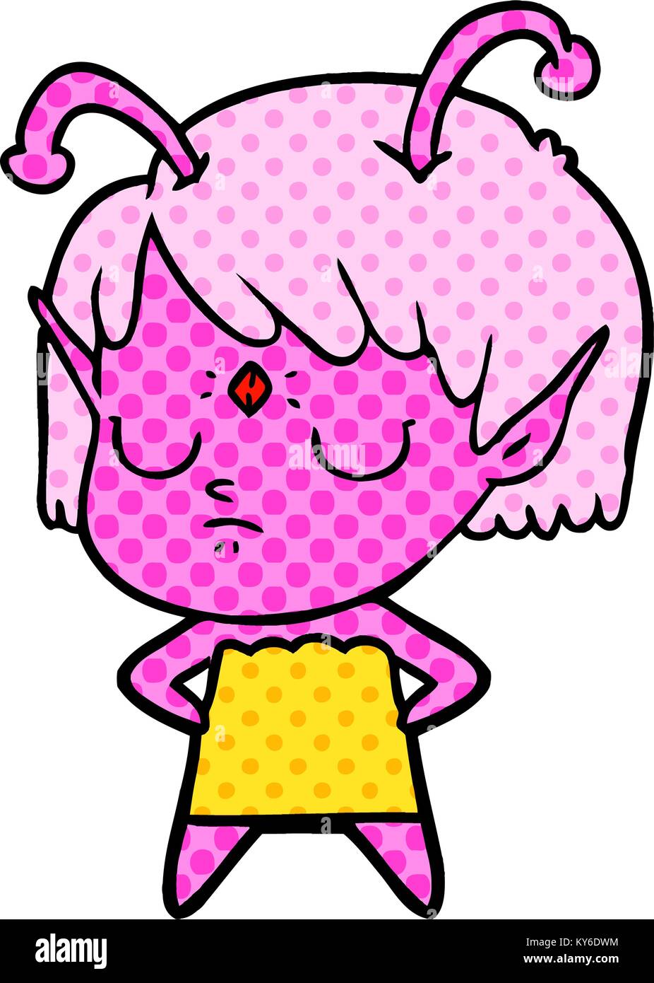 cartoon alien girl Stock Vector Image & Art - Alamy