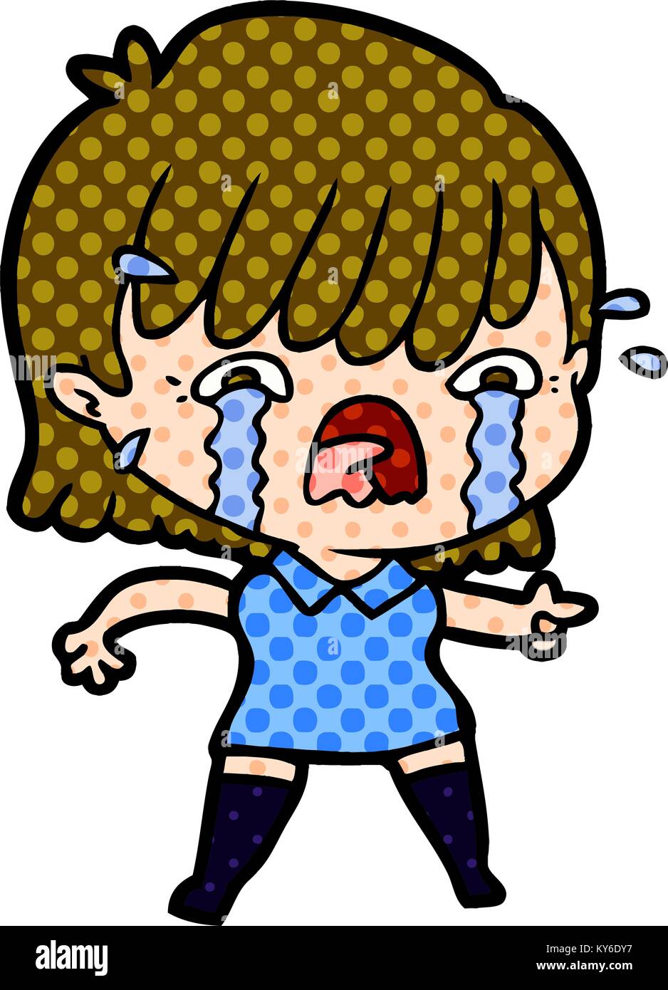 cartoon girl crying Stock Vector Image & Art - Alamy