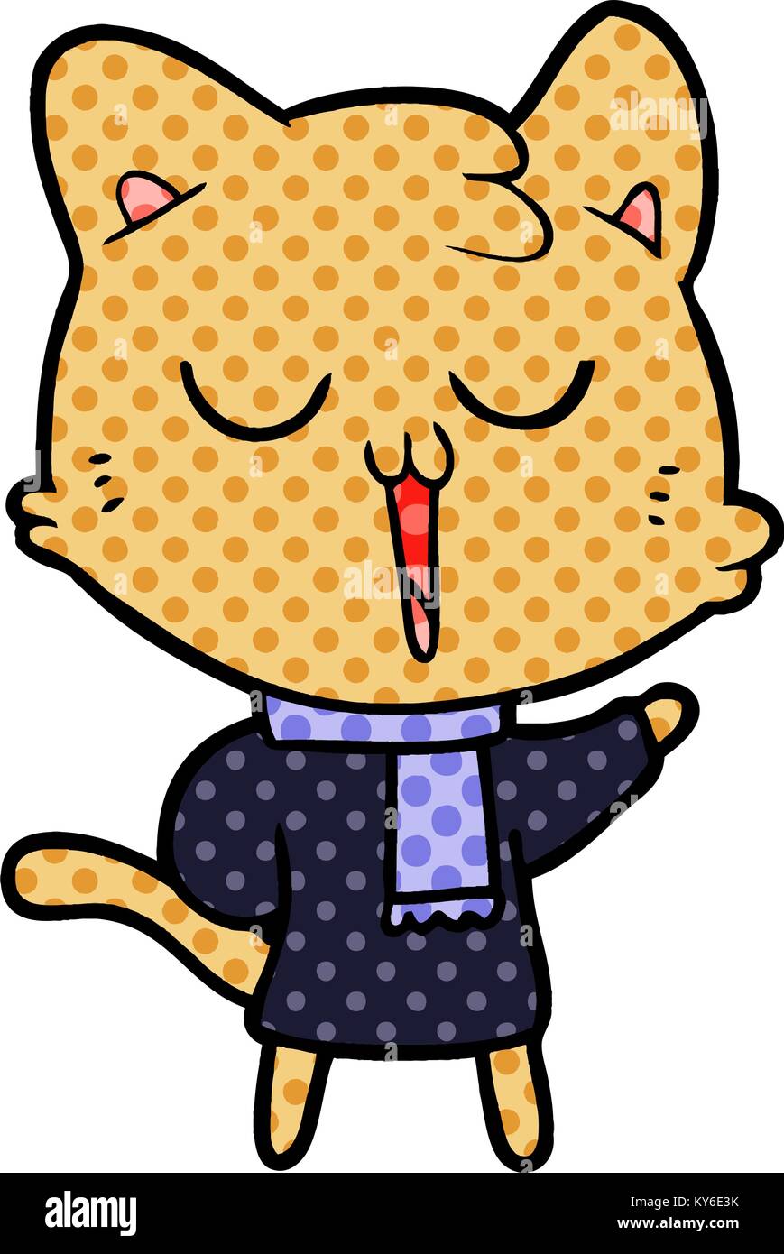 cartoon cat singing Stock Vector Image & Art - Alamy