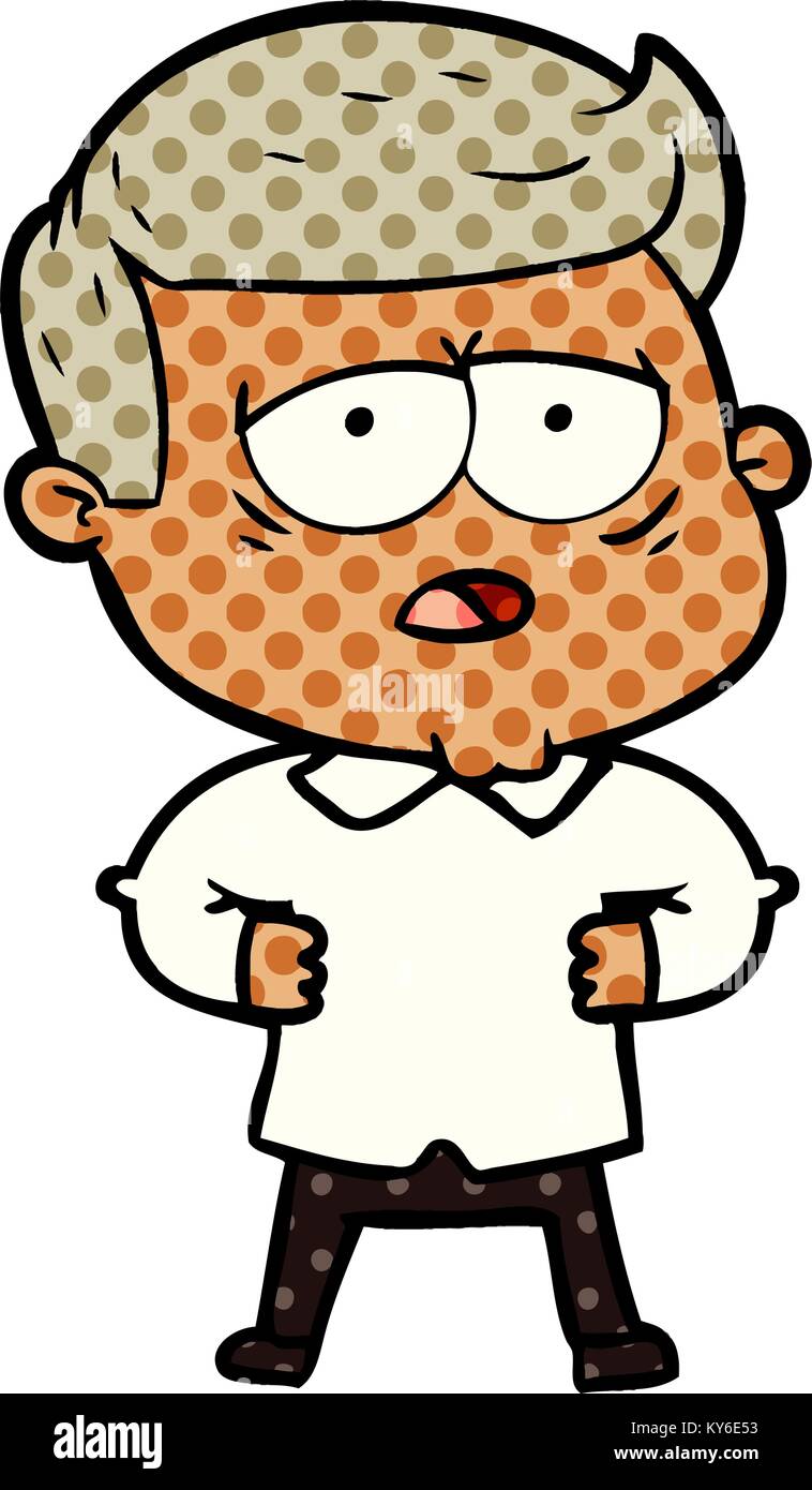 cartoon tired man Stock Vector Image & Art - Alamy